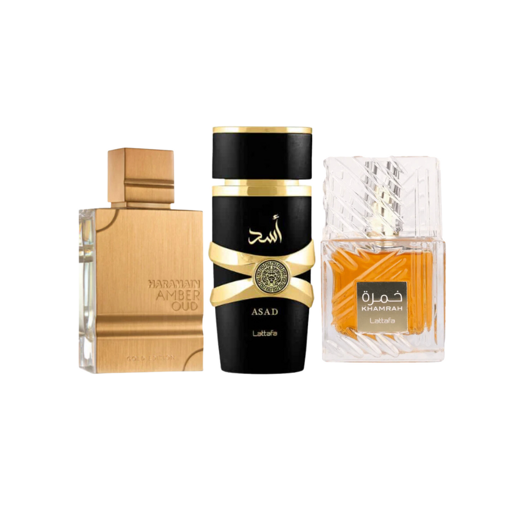 Haramin gold, Lataffa Asad, Lataffa Khamrah +Obsequio perfumero de 5 m